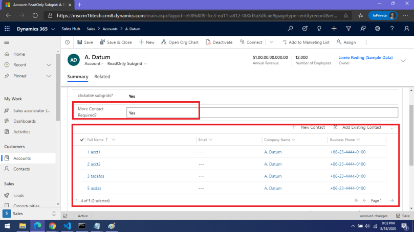ReadOnly Subgrids in MS CRM – CRM 16 Tech