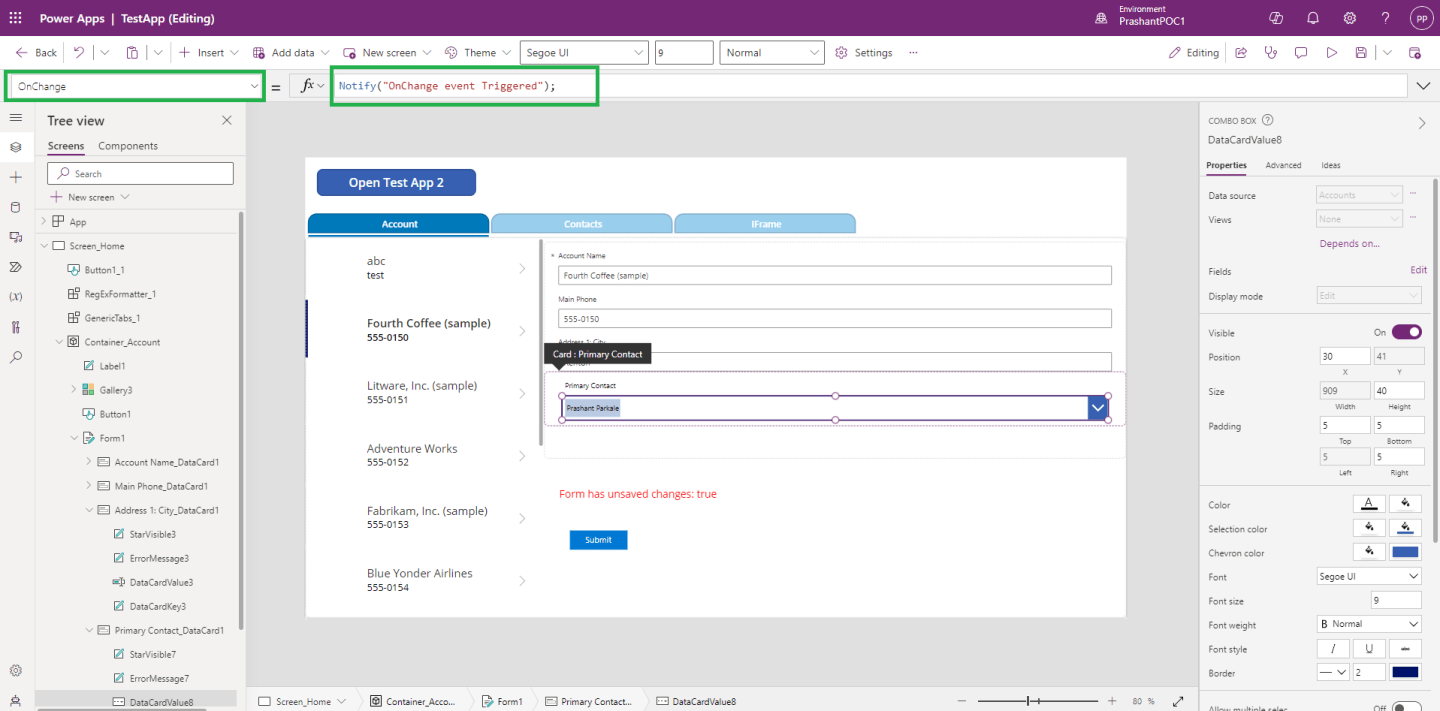 Power Apps : Form Controls always remains Unsaved – CRM 16 Tech